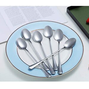 Iced Tea Spoons, Kyraton Stainless Steel 7.5" Long Handle Mixing Spoon, Coffee Spoon, Stirring Bar Spoon, Cocktail Spoon, Latte Spoon Pack of 6