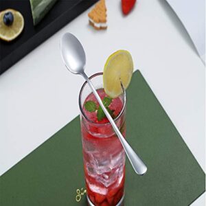 Iced Tea Spoons, Kyraton Stainless Steel 7.5" Long Handle Mixing Spoon, Coffee Spoon, Stirring Bar Spoon, Cocktail Spoon, Latte Spoon Pack of 6