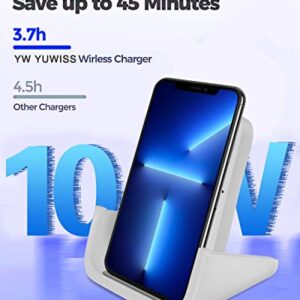 Wireless Charger YUWISS Wireless Charging Stand Cordless Charger 10/7.5/5W Compatible with iPhone 14 13 12/12 /11Pro Max/XR/XS Max/XS/X/8/8Plus Galaxy S22/S21/S9/S9+/S8/S8+ Note