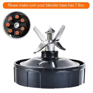 Blender Blade for Ninja Blender, Blender Replacement Parts Compatible with Nutri Ninja Auto iQ Blender BL482 BL642 NN102 BL682 BL2013 (7 Fins)