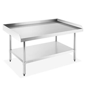 gridmann nsf 16-gauge stainless steel 48"l x 30"w x 24"h equipment stand grill table with undershelf for commercial restaurant kitchen