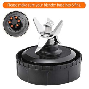 Blender Replacement Parts for for Ninja Blade 16 oz Cup, Blender Blade Fit for Nutri Ninja BL660 1100W, Ninja BL771 30, Ninja BL770 1500W, BL780CO BL663 BL663CO BL665Q BL740 BL773 BL780 (6 Fins)