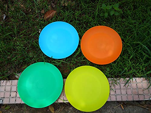 AOYITE Plastic Dinner Plates Reusable BPA Free Dishwasher Safe Microwaveable for Any Occasion, BBQ, Travel, and Events (Multicolor set of 12)