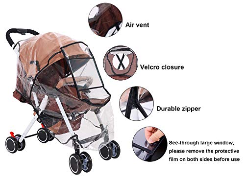 Simplicity Stroller Rain Cover Universal Rain Cover for Stroller Baby Universal Waterproof Windyproof Weather Shield Stroller Rain Cover, Window Style