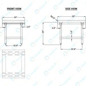 AmGood 30" x 24" Stainless Steel Equipment Stand | Height: 24" | Commercial Heavy Duty Grill Table