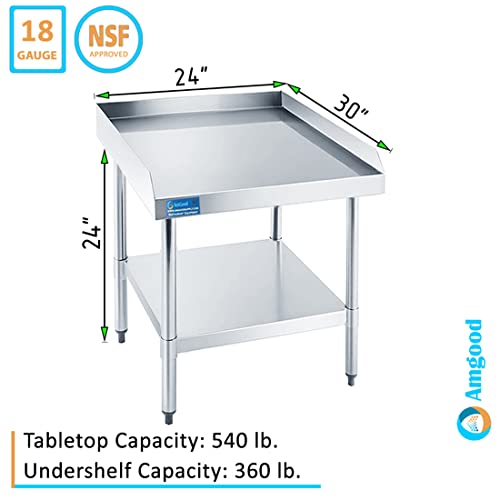 AmGood 30" x 24" Stainless Steel Equipment Stand | Height: 24" | Commercial Heavy Duty Grill Table