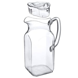 Amazing Abby - Quadly - Acrylic Pitcher (64 oz), Clear Plastic Water Pitcher with Lid, Fridge Jug, BPA-Free, Shatter-Proof, Great for Iced Tea, Sangria, Lemonade, Juice, Milk, and More