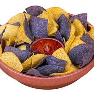 Nostalgia Taco Tuesday 10-Inch Tortilla Chip & Salsa Bowl, Perfect For Potato Chips, Pretzels, Veggies, Ranch, Guacamole, Dips, Hummus, Brown