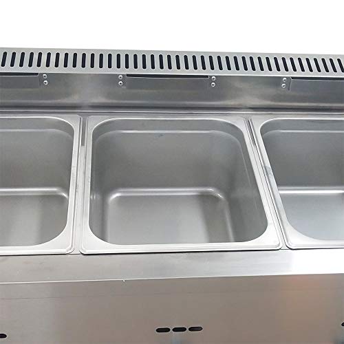 LianDu Triple Server Food Warmer 3-Well Commercial Gas Bain Marie Buffet Countertop Food Warmer Steam Table Steamer Soup Warmer Adjustable Temp Gas Fryer Steamer Cooking Heating Pot (3-Pan 600 fl oz)