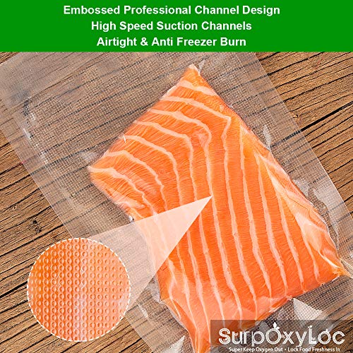 SurpOxyLoc 8 Pack 8"x20'(4Rolls) and11"x20'(4Rolls) Vacuum Sealer Bags Rolls with BPA Free,Heavy Duty,Great for Sous Vide and Vac Seal storage