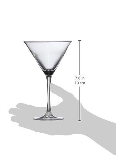 Amazon Basics Chelsea Martini Glass Set, 10-Ounce, Set of 6, Clear