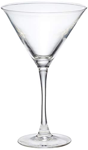 Amazon Basics Chelsea Martini Glass Set, 10-Ounce, Set of 6, Clear