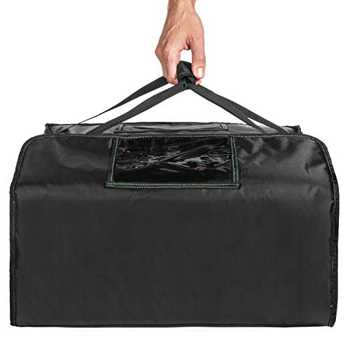 Homevative Insulated Pizza & Food Delivery Bag, fits 4 Large Pizzas or Trays, 20" x 20" x 8", Black