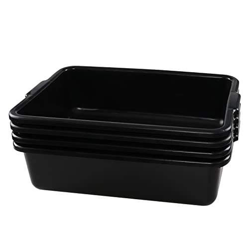 Nesmilers 23 Quart Large Commercial Bus Tubs, Black Utility Bus Box Set of 4