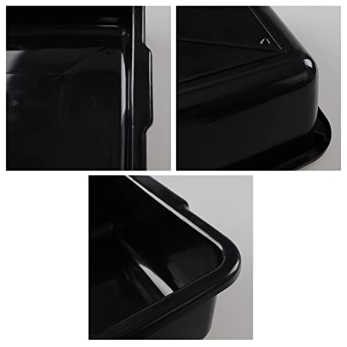 Nesmilers 23 Quart Large Commercial Bus Tubs, Black Utility Bus Box Set of 4