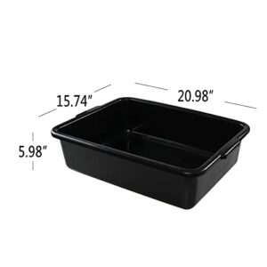 Nesmilers 23 Quart Large Commercial Bus Tubs, Black Utility Bus Box Set of 4