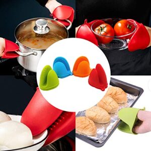 NEPAK 4 Pairs Silicone Cooking Pinch Grips Oven Mitts Potholder for Kitchen Cooking & Baking