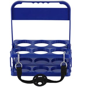 foldable plastic drink carrier, beverage delivery holder compatible with grubhub doordash instacart postmates eats car drivers, catering, restaurant (blue)