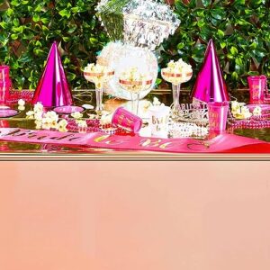 Sparkle and Bash 3 Pack Rose Gold Plastic Tablecloth, Metallic Table Cover Disposable for Pink Birthday Parties, Gender Reveal, Bridal Shower Decorations (54 x 108 in)