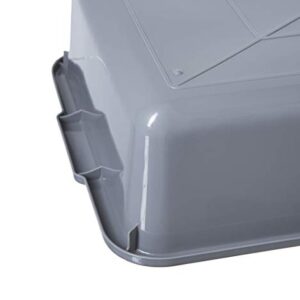 4-Pack Commercial Bus Tubs 8L, Grey Plastic Bus Box/Tote, Bus Wash Dish Basin Pans