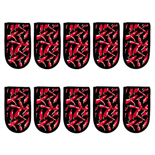 EHOMEA2Z Cast Iron Skillet Pan Pot Holder Covers (10 Pack) Mitts Chili Non-Slip Sleeves Commercial Grade (Chili, 10)