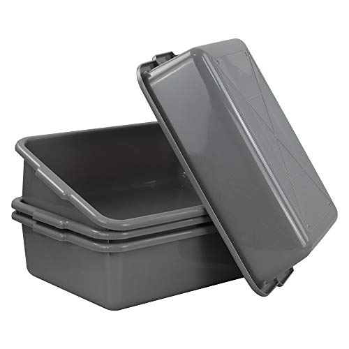 Farmoon 13L Commercial Bus Tub, Grey Wash Basin Tote Box, 4 Packs