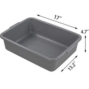 Farmoon 13L Commercial Bus Tub, Grey Wash Basin Tote Box, 4 Packs