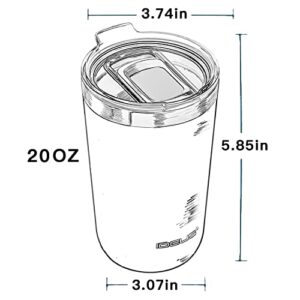 Ideus 20 oz Tumbler, Travel Coffee Mug with Splash Proof Sliding Lid, Double Wall Stainless Steel Vacuum Insulated Coffee Mug for Home and Office, Keep Beverages Hot or Cold, Navy blue