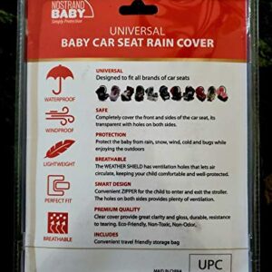 Universal Baby Car Seat Rain Cover, fits Stroller, Easy Access Zipper, Protect Child Travel