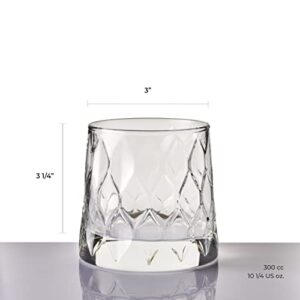 Pasabahce Premium Whiskey Glasses Set Of 4 - Exclusive Cocktail, Scotch, Bourbon, Liquor, Rum Glasses - Old Fashioned Glasses - 10.25 Oz Drinking Glasses - Perfect for Parties, Gifts