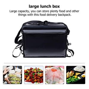 Garneck Insulated Food Delivery Bag Waterproof Portable Insulated Grocery Tote Food Warmer Bag Takeaway Box for Restaurant Delivery Grocery Shopping (Black)