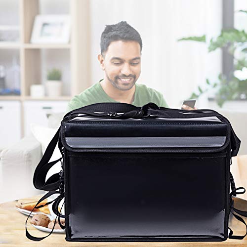 Garneck Insulated Food Delivery Bag Waterproof Portable Insulated Grocery Tote Food Warmer Bag Takeaway Box for Restaurant Delivery Grocery Shopping (Black)