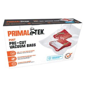 primaltek 6” x 10” pre-cut vacuum bags – 100 pint bags for food preservation – bpa-free vacuum sealer bags, microwave, freezer and boil safe, compatible with any vacuum sealer machine