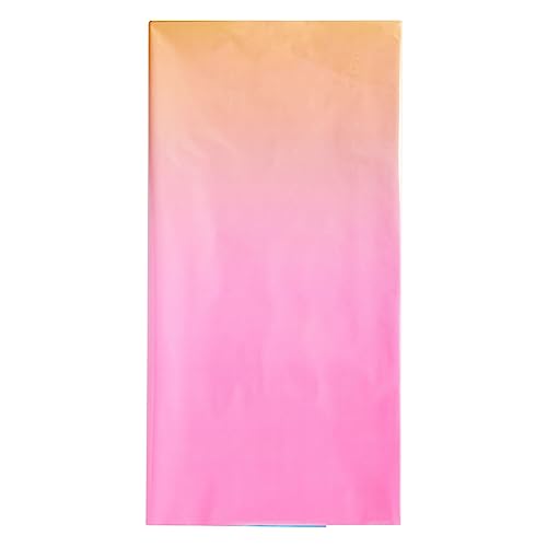 Sparkle and Bash 3 Pack Plastic Ombre Rainbow Tablecloth, Pastel Table Covers for Birthday Party Decorations (54x108 in)