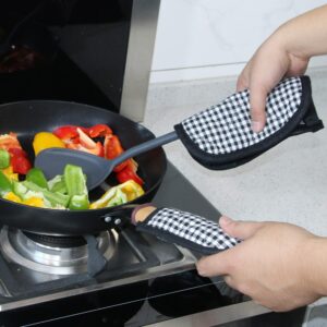 5 PCS Pot Holders for Kitchen, Cotton Potholers with Great Heat Resistance, Hot Pads, Trivets for Cooking and Baking Black