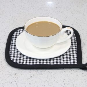 5 PCS Pot Holders for Kitchen, Cotton Potholers with Great Heat Resistance, Hot Pads, Trivets for Cooking and Baking Black