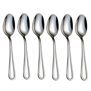 hissf teaspoons stainless steel 18/0 tea spoons 6 pcs, 6.29 inches for home, kitchen restaurant, slilver