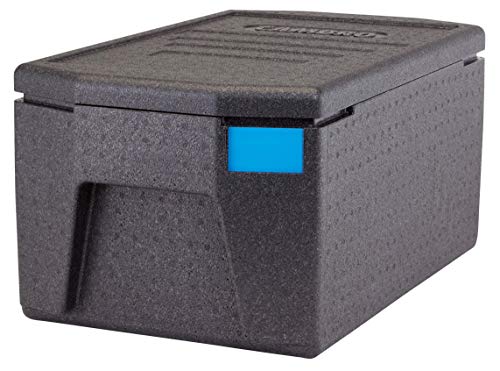 Cambro EPP180LHSW110 Cam GoBox Full-Size Top Loader 8" Deep Large Handles Black Case of 1