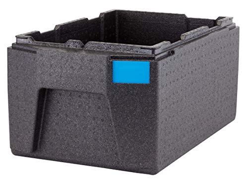 Cambro EPP180LHSW110 Cam GoBox Full-Size Top Loader 8" Deep Large Handles Black Case of 1