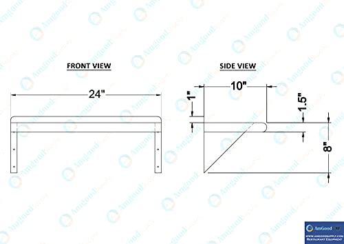 AmGood 10" X 24" Stainless Steel Wall Shelf | Metal Shelving | Garage, Laundry, Storage, Utility Room | Restaurant, Commercial Kitchen | NSF