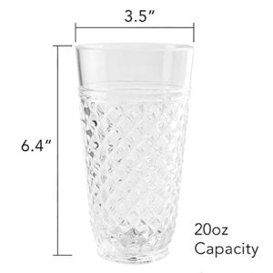 PG Drinkware Collection - Premium Quality Super Clear Acrylic 20oz Plastic Water Tumblers - Set 4