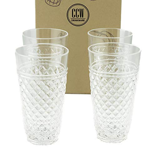 PG Drinkware Collection - Premium Quality Super Clear Acrylic 20oz Plastic Water Tumblers - Set 4