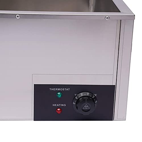 6 Pot Commercial Food Warmer 110V Buffet Food Warming Tray, 850W Countertop Electric Table Steamer Stainless Steel Soup Pot 30 to 85° Adjustable 6-Pan Food Warmer for Catering, Restaurants