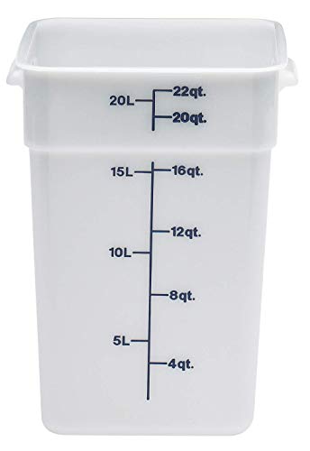 Cambro 22SFSP148 Poly Square 22 Quart White Case of 6