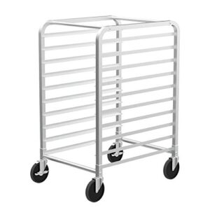 vingli 10-tier bakery rack commercial stainless steel bun pan sheet rack with brake casters for kitchen, restaurant, cafeteria