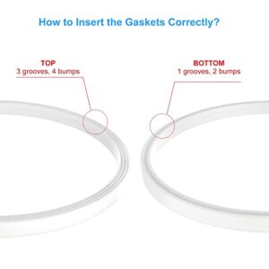 5 Pack Rubber Gaskets Replacement Seal White O-Ring for Nutri Ninja Pro Blender Blade Replacement for Ninja BL660 1100w BL770 1500w BL663 BL740 BL773CO BL780 BL780CO (3.22 inch Gaskets)