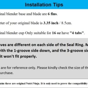 5 Pack Rubber Gaskets Replacement Seal White O-Ring for Nutri Ninja Pro Blender Blade Replacement for Ninja BL660 1100w BL770 1500w BL663 BL740 BL773CO BL780 BL780CO (3.22 inch Gaskets)