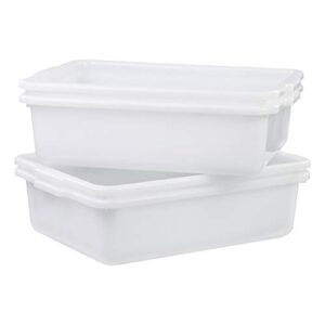 annkkyus 4-pack 13 liter commercial bus tubs, white plastic wash basin bus tote