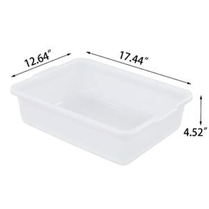 AnnkkyUS 4-Pack 13 Liter Commercial Bus Tubs, White Plastic Wash Basin Bus Tote