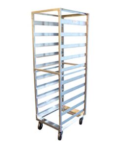 shopcraft 10 pan 6" spacing commercial aluminium bun racks, nsf listed heavy duty speed rack for bakery, restaurant & catering, 10 tier 20.5" x 26" x 70" speed rack with heavy duty plate casters